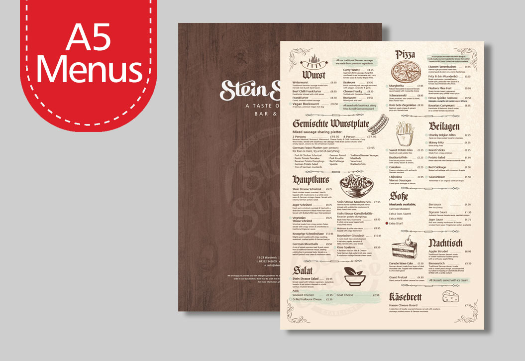 Nectarine Print Restaurant & Bar Menu Printing